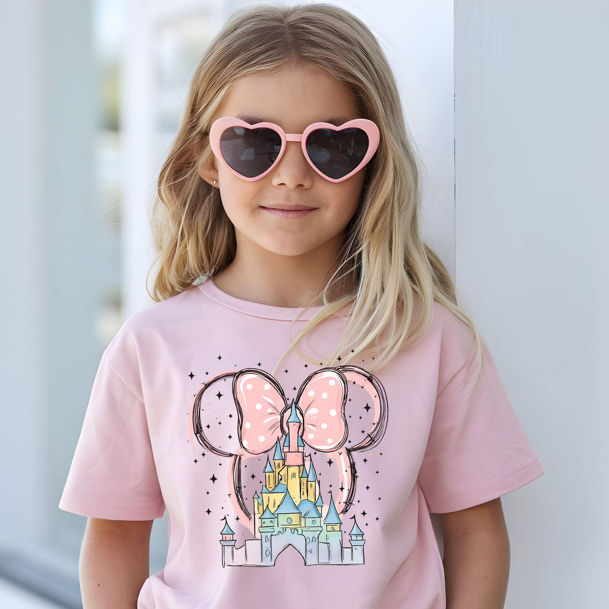 Girls Princess Castle Bow Tee – Magical Fairytale Kids Graphic T-Shirt ...